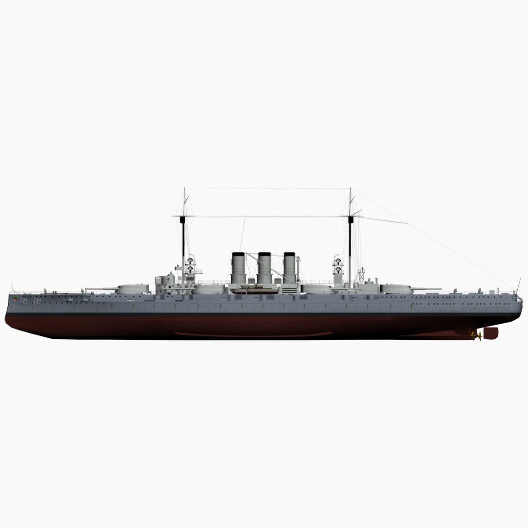3d model dreadnought battleship helgoland class