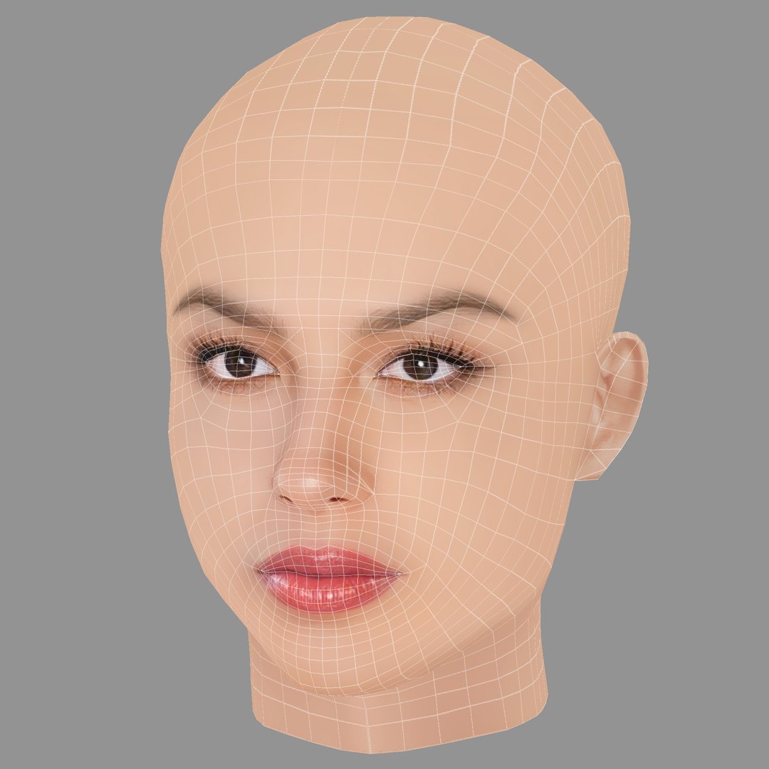 3D Model Olivia Rodrigo Head - No Hair - Low Poly Head For Game ...