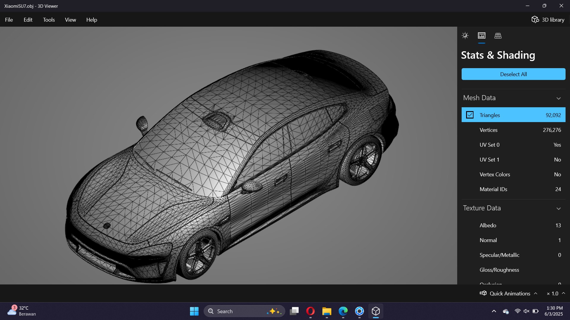 3D Xiaomi SU7 EV 2024 - TurboSquid 2416438