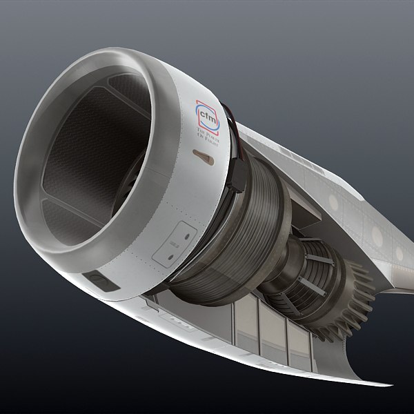 3d cfm56 jet engine