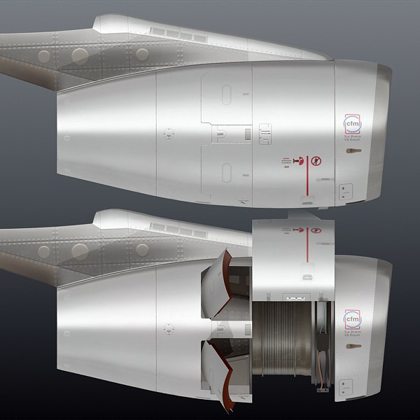 3d cfm56 jet engine