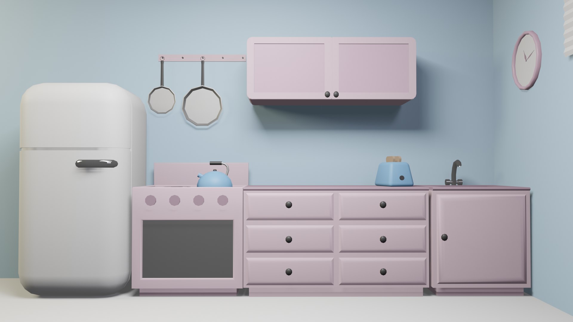 Cartoon kitchen set 3D model - TurboSquid 1771452