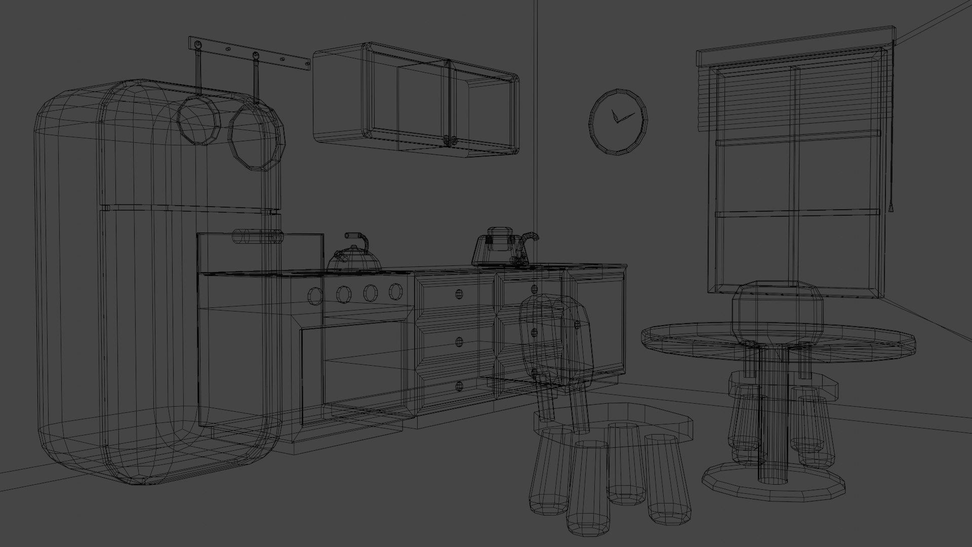 Cartoon kitchen set 3D model - TurboSquid 1771452