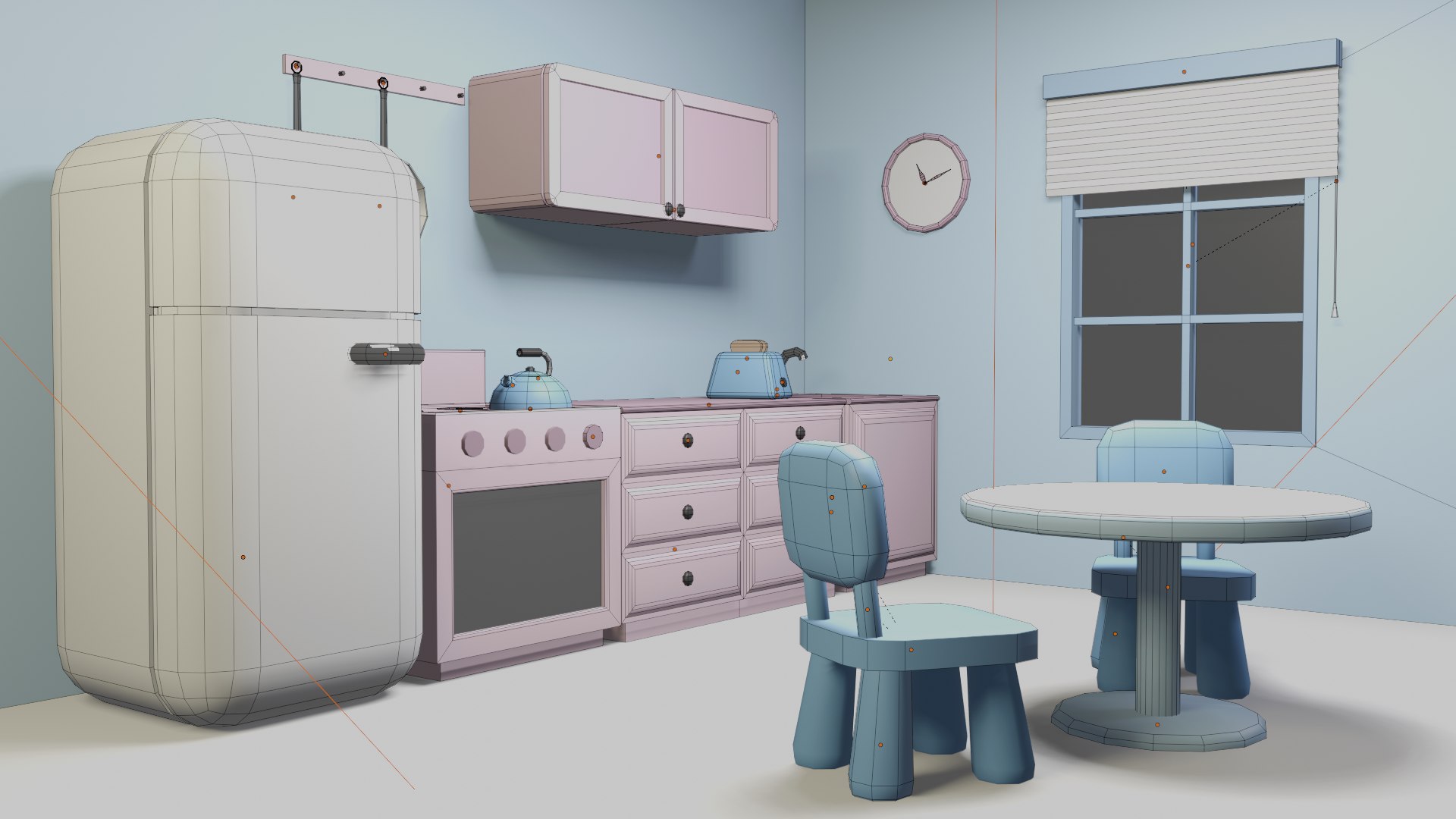 Cartoon kitchen set 3D model - TurboSquid 1771452