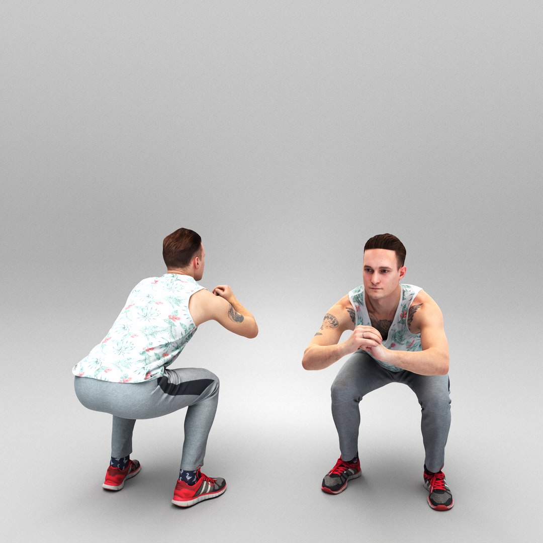 Young Man Doing Squats 393 3D - TurboSquid 2024265