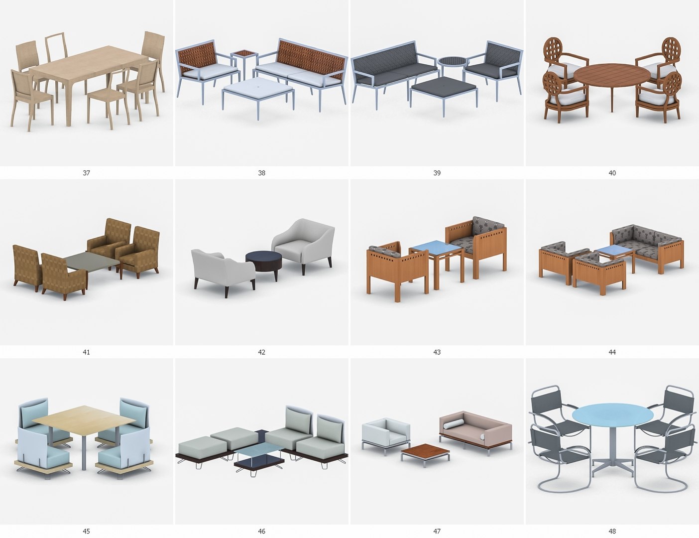 3D Model Table Chairs - 50 - TurboSquid 1219405