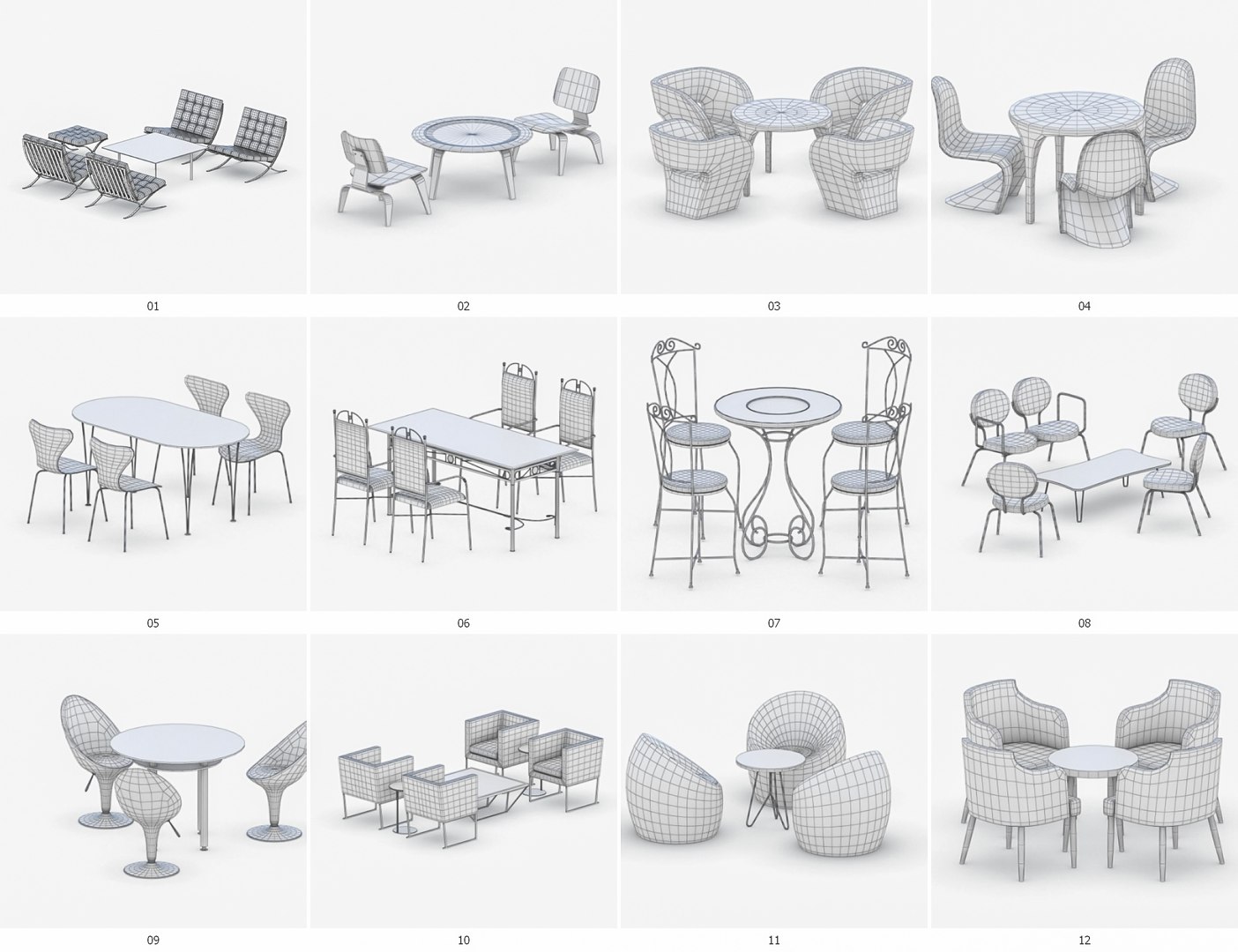 3D Model Table Chairs - 50 - TurboSquid 1219405