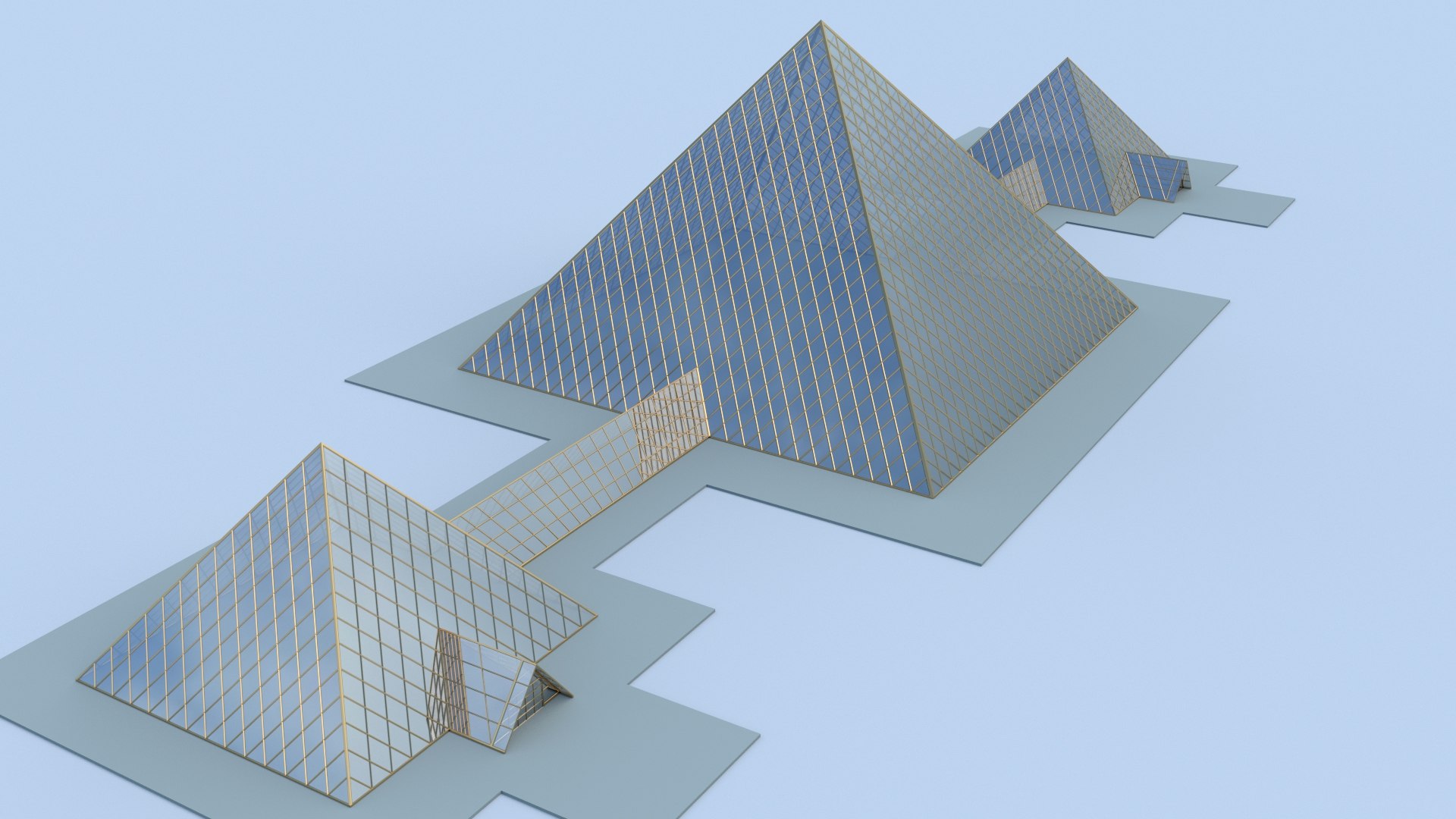 blend glass pyramids