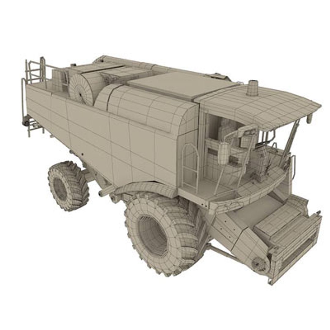 3d Agricultural Harvesting Combine Model