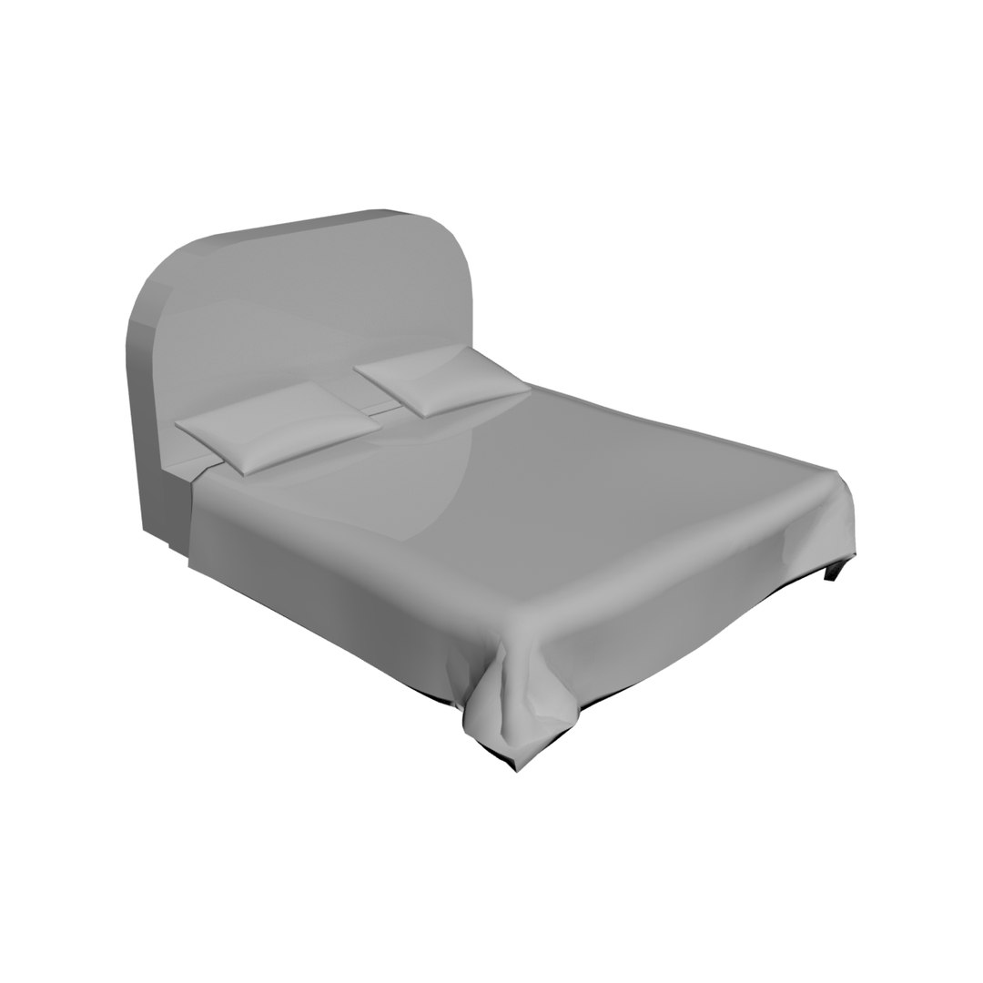 Simple Bed W 2 Pillows 3D Model - TurboSquid 2260200
