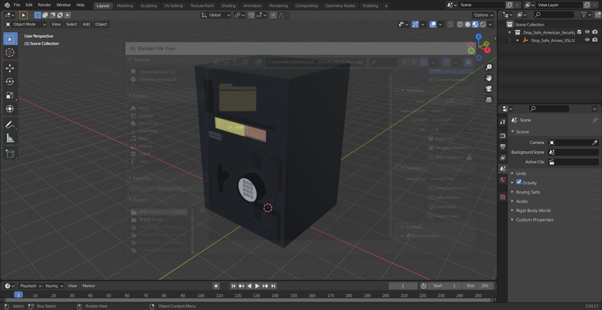 Drop Safe American Security ESL10 3D model - TurboSquid 2070438
