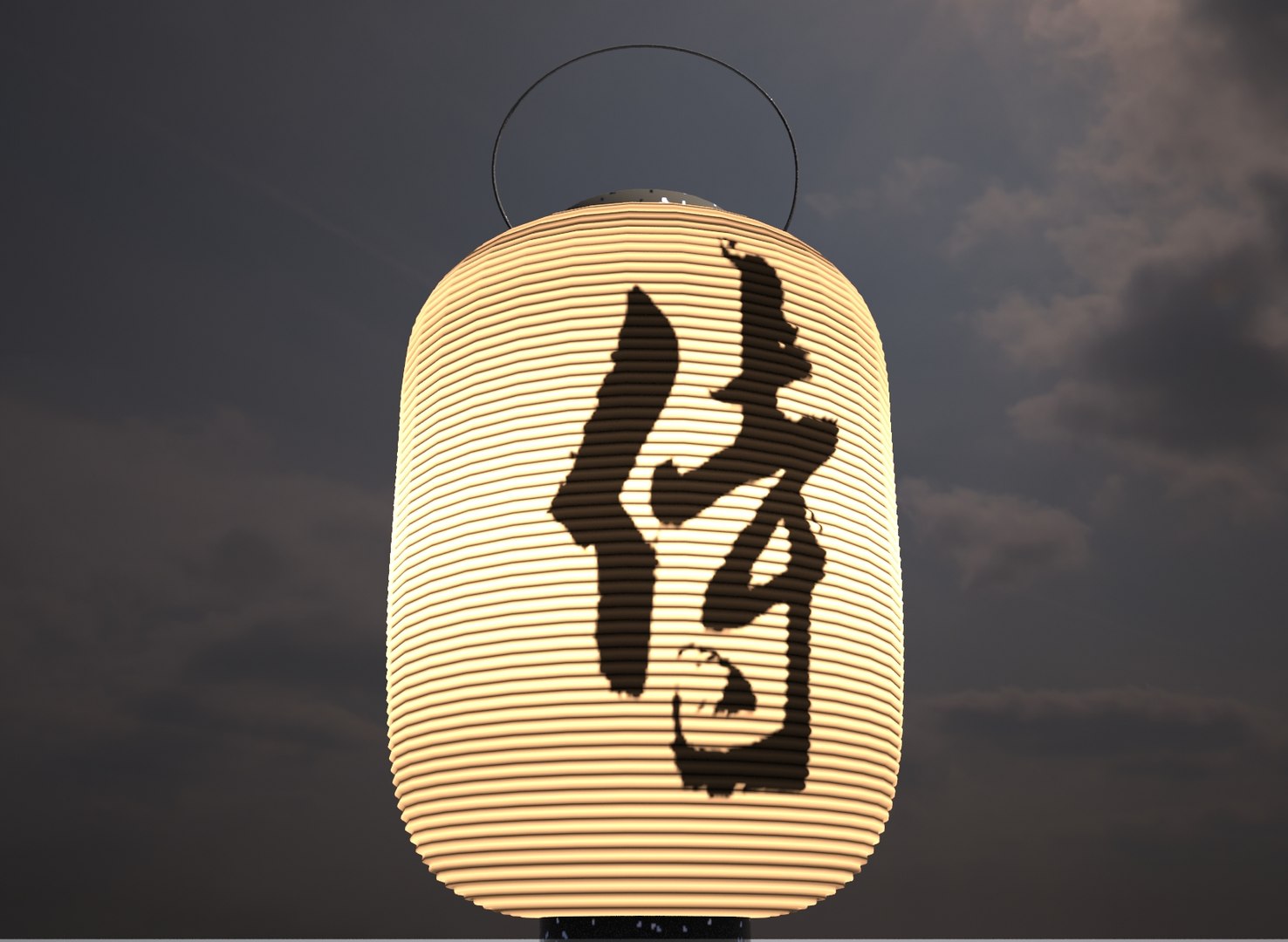 japanese lamp samurai - 3d 3ds