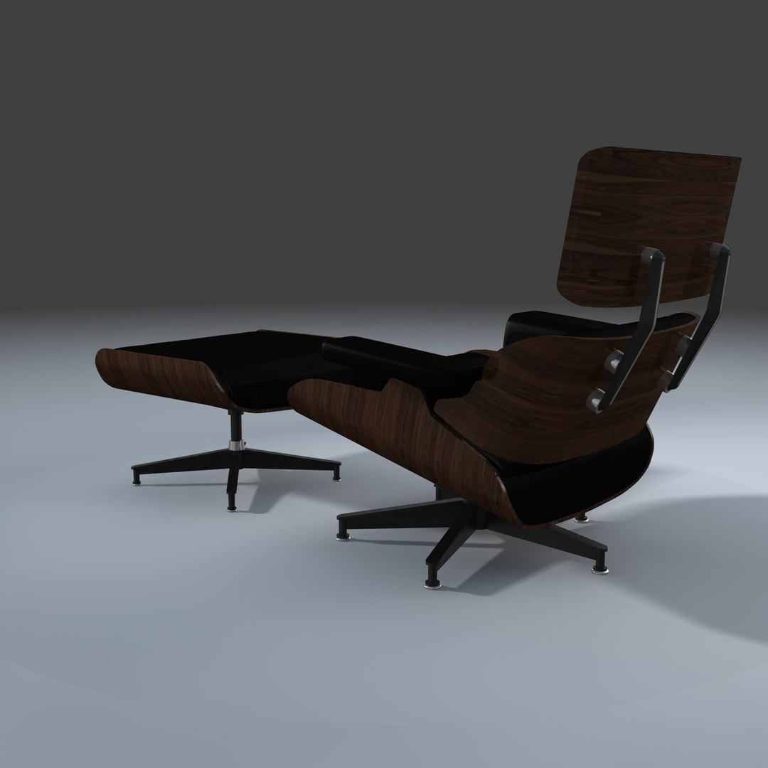3d Model Iconic Lounge Chair Ottoman