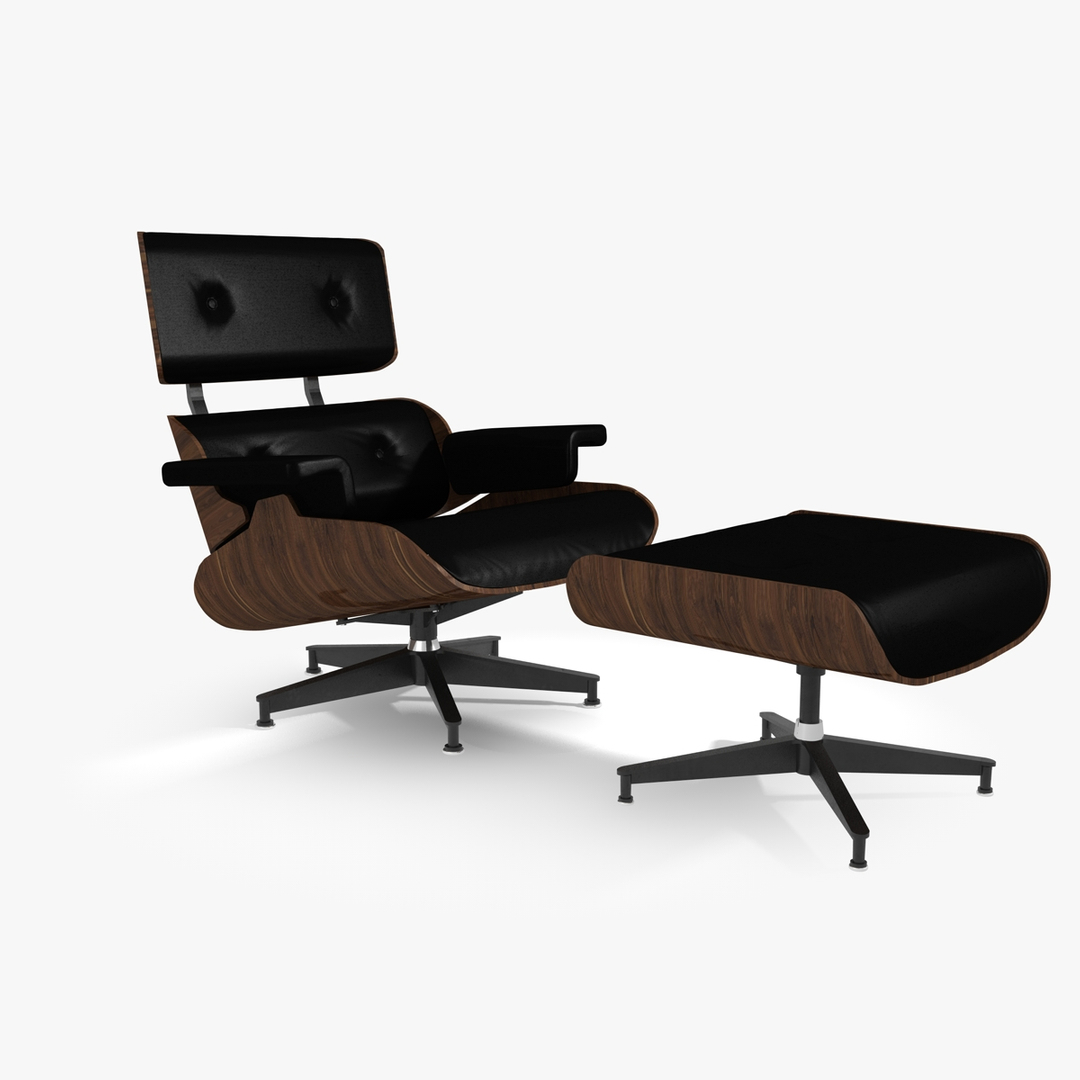 3d Model Iconic Lounge Chair Ottoman