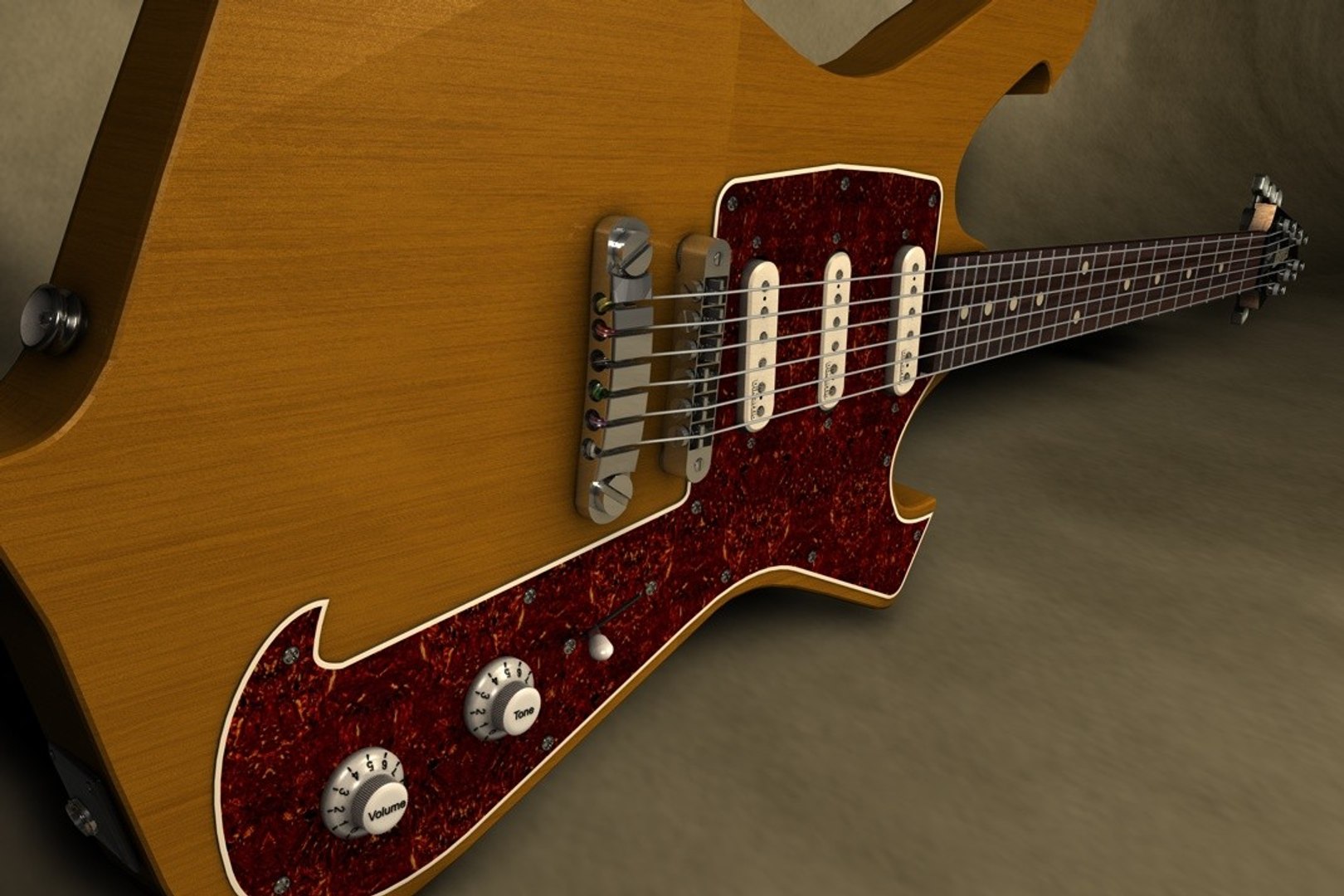 Paul Ibanez Fireman Guitar 3d Model
