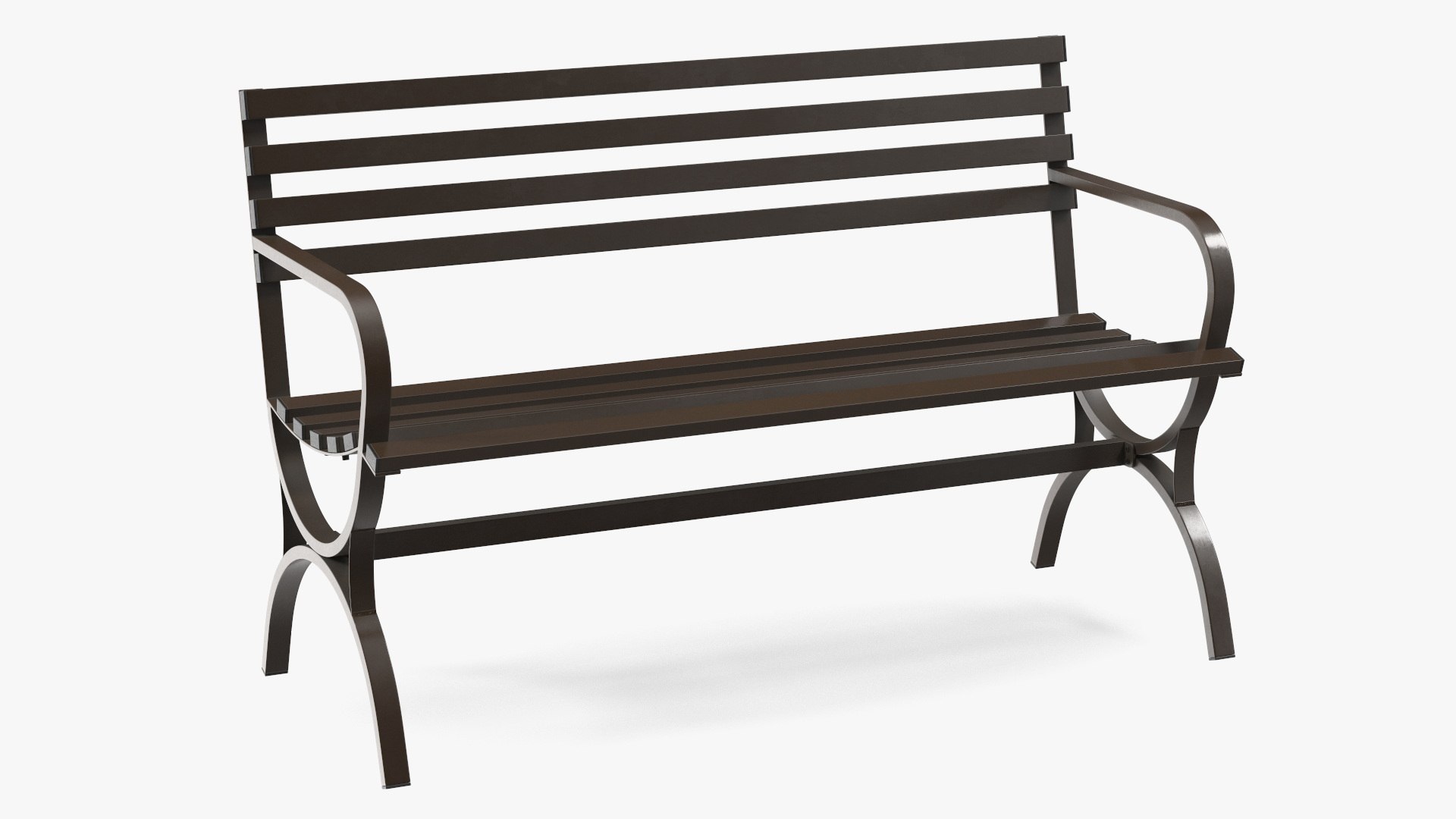 Long Metal Bench Brown 3D - TurboSquid 2062971