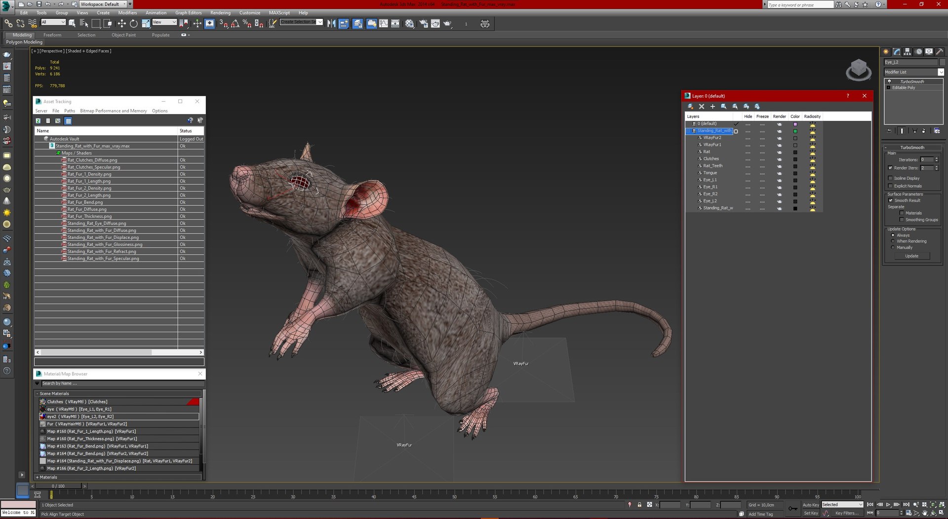 3D Standing Rat With Fur - TurboSquid 2265135