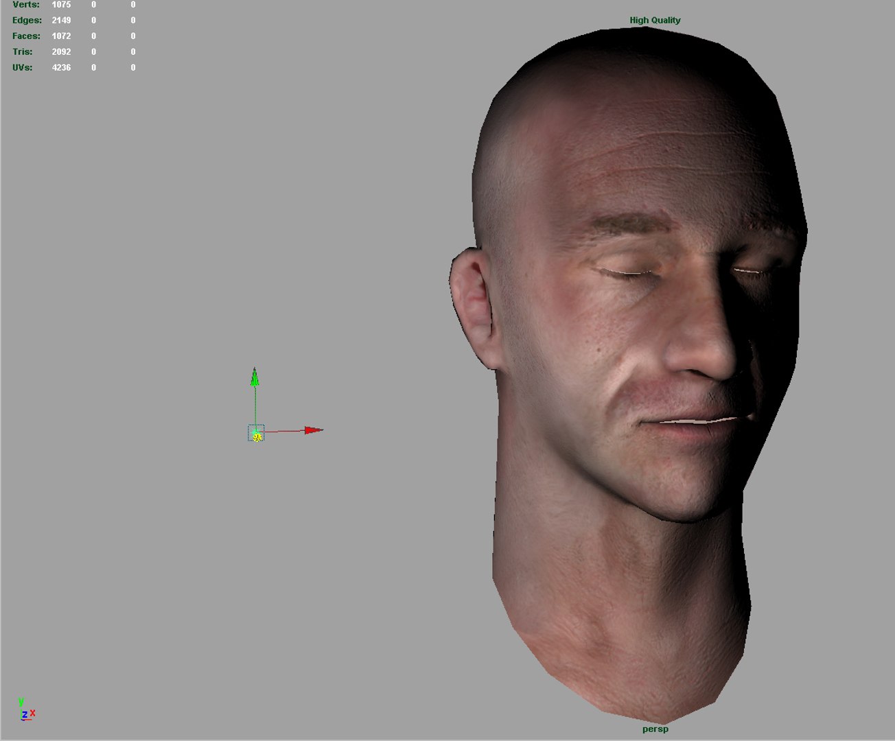 3d Head Mesh Color Normal Maps Model