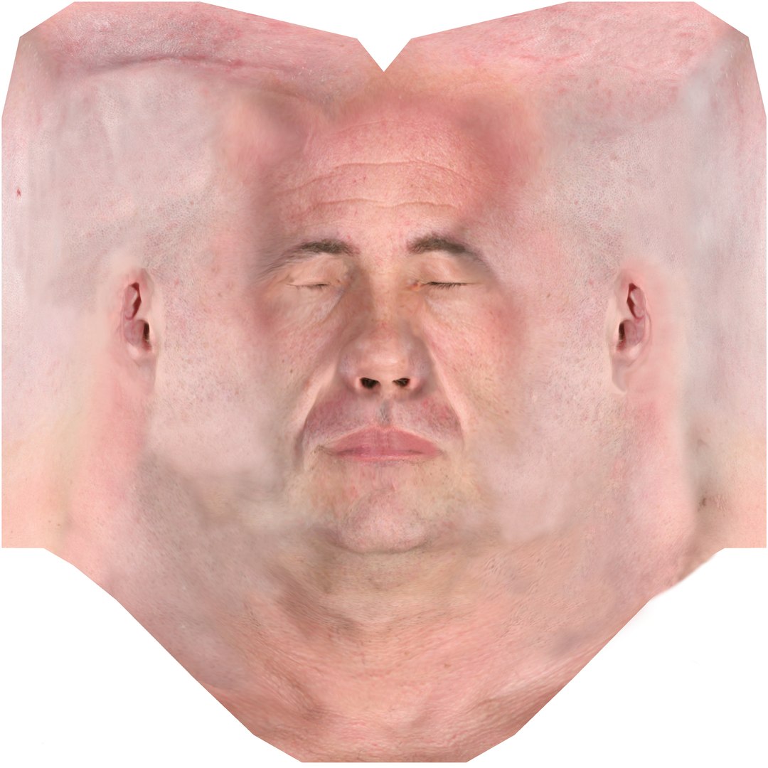 3d Head Mesh Color Normal Maps Model