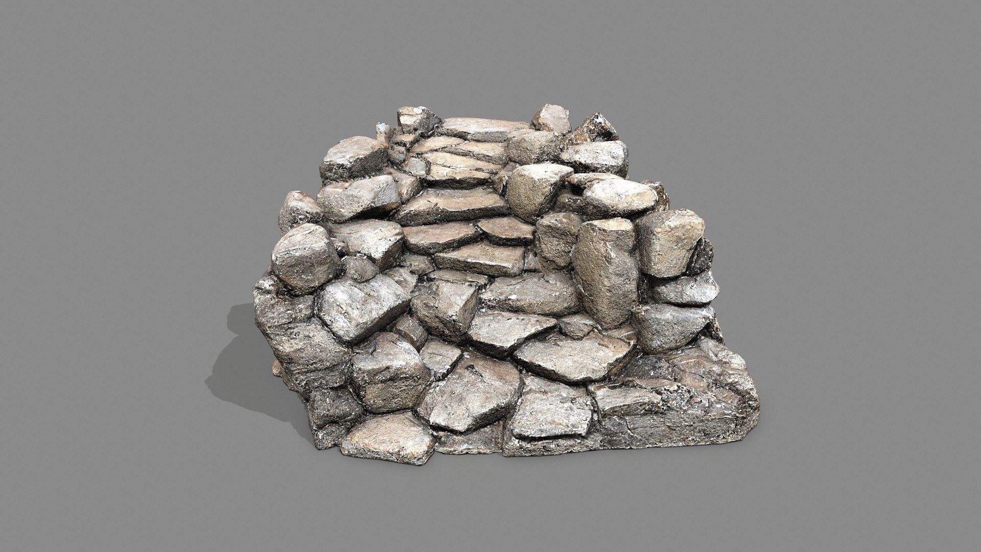 3D Old Rock Stairs Model - TurboSquid 2285197