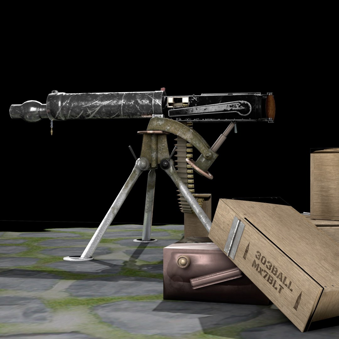 3D Vickers Machine Gun 2 Model - TurboSquid 1537789