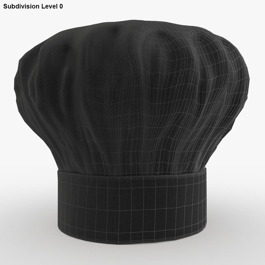 3d Realistic Chef Hat 04 Model