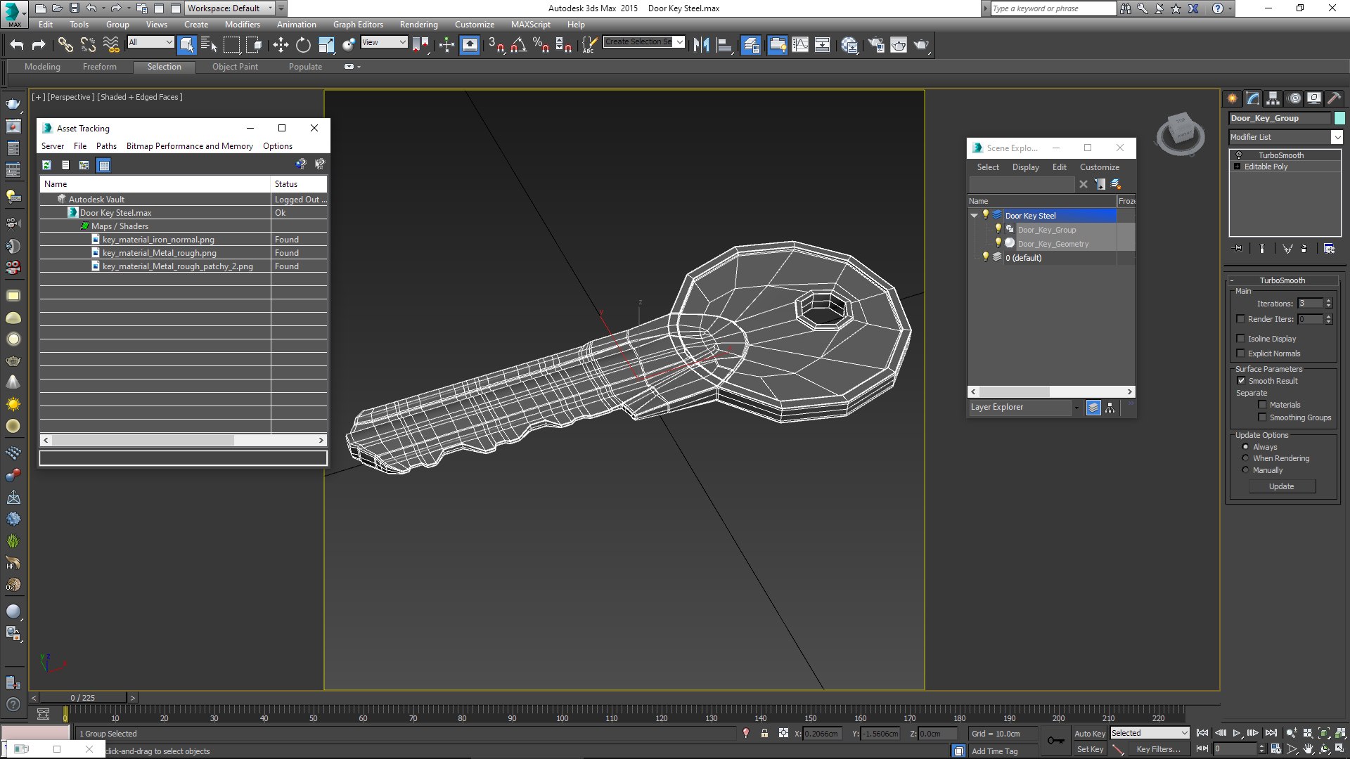 Door key 3D model - TurboSquid 1699842