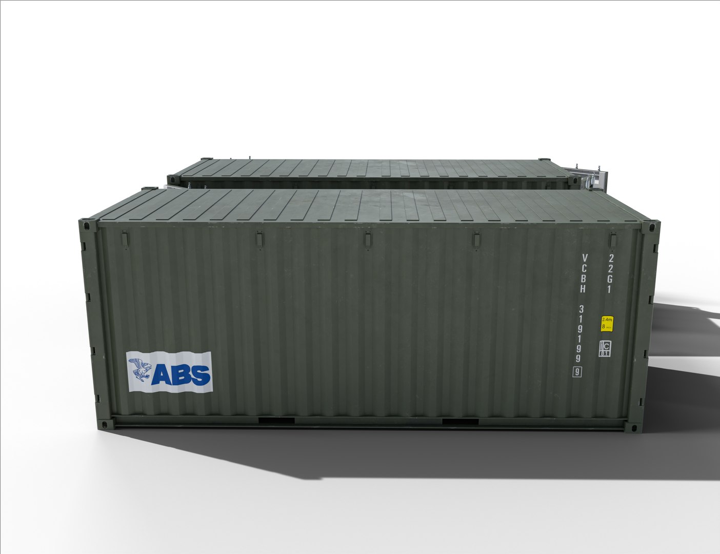 20ft Cargo Container Green Military Model - TurboSquid 2205939