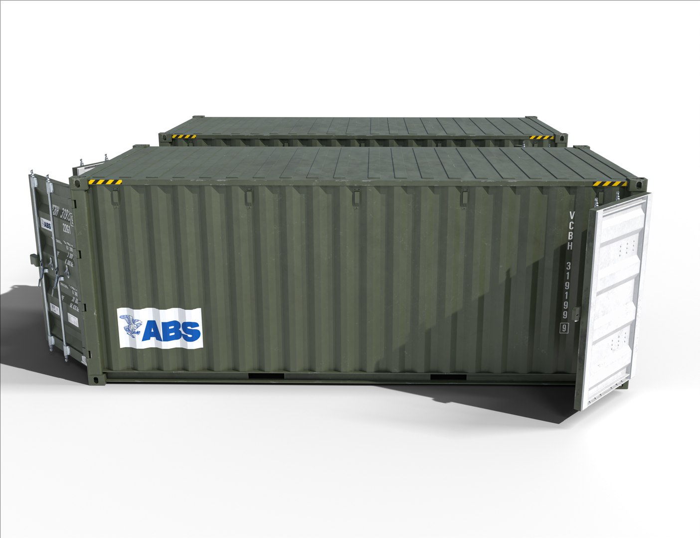 20ft Cargo Container Green Military Model - TurboSquid 2205939