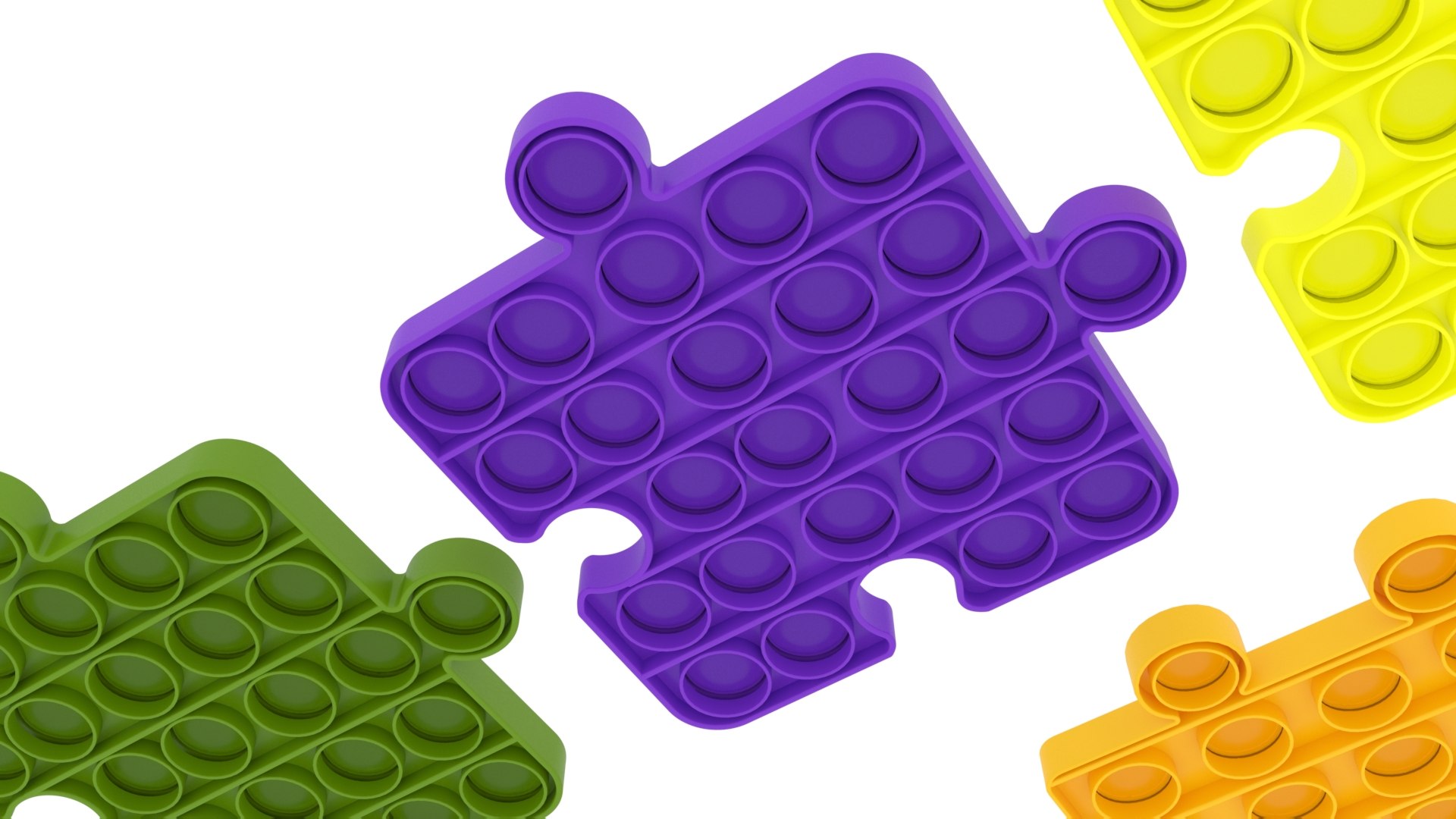 3D Puzzle Pop It Fidget Toys Set - TurboSquid 1758011