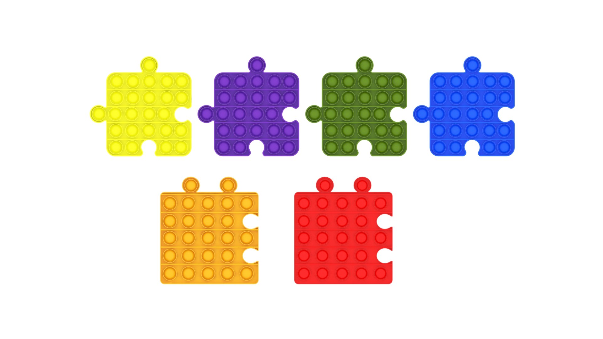 3D Puzzle Pop It Fidget Toys Set - TurboSquid 1758011