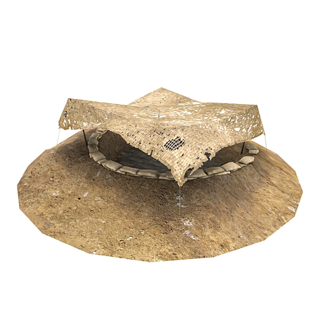 3d Model Of War 2 Gun Emplacement