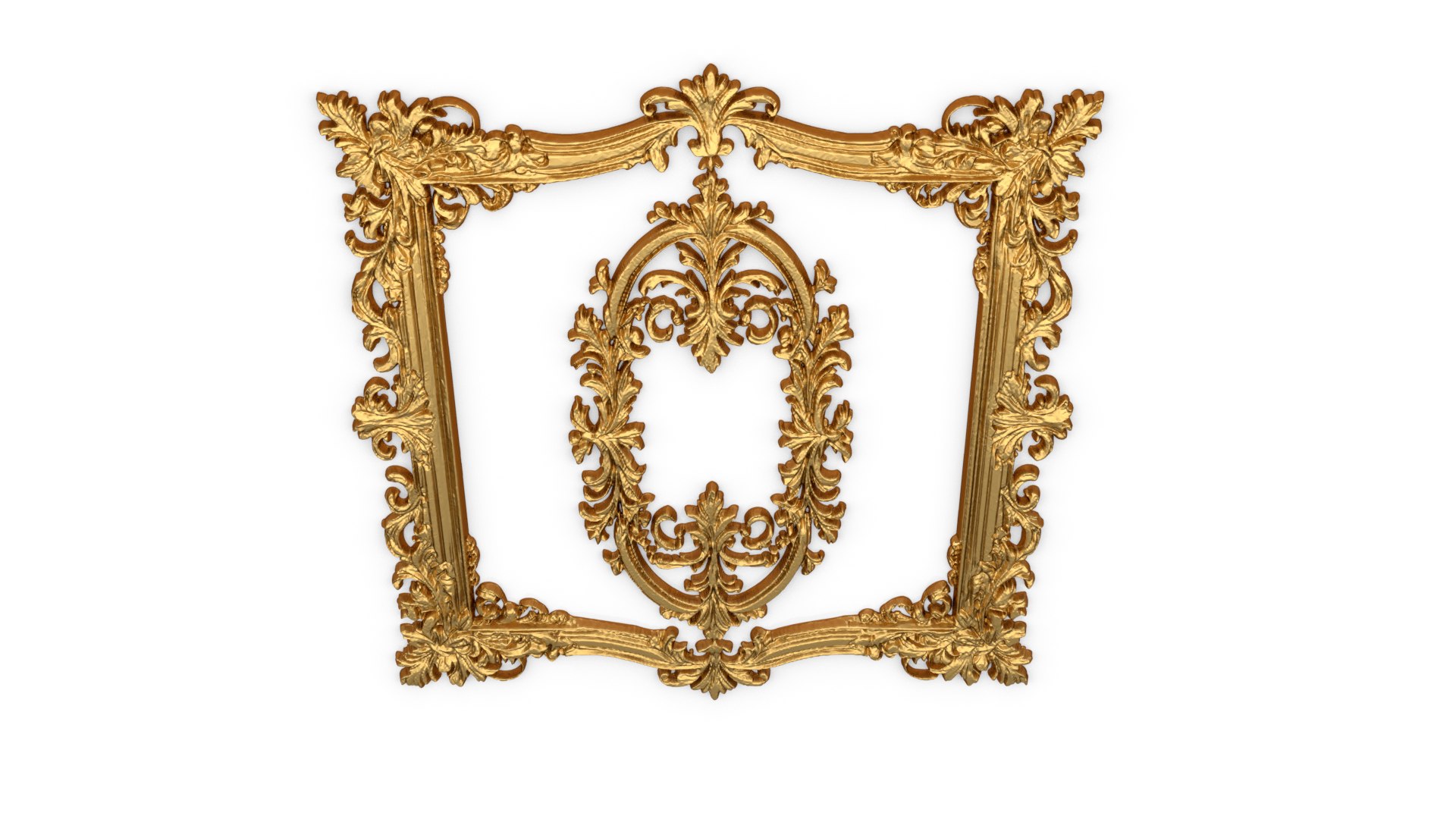 Plaster decorative frame ornament 08 3D model - TurboSquid 2168945
