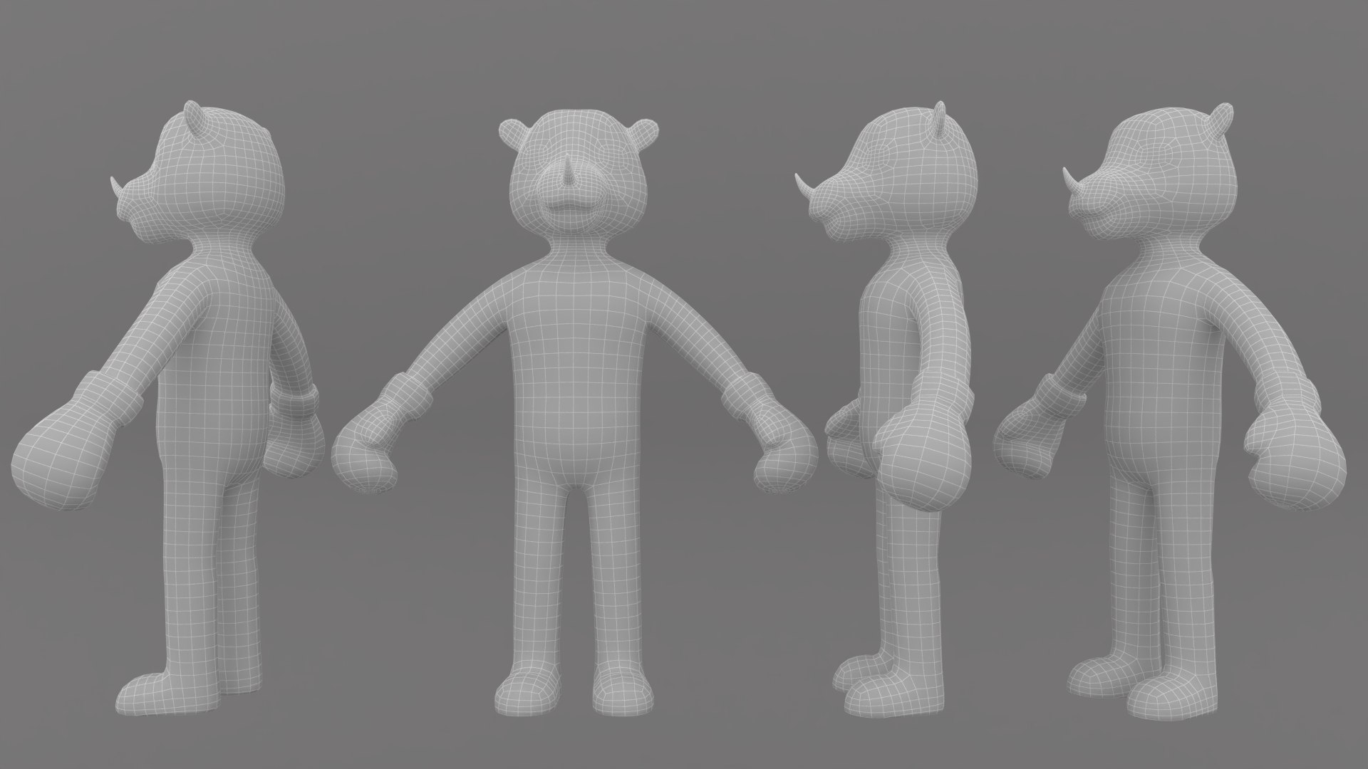 3D Boxing Rhino Animal Animated model - TurboSquid 2163175