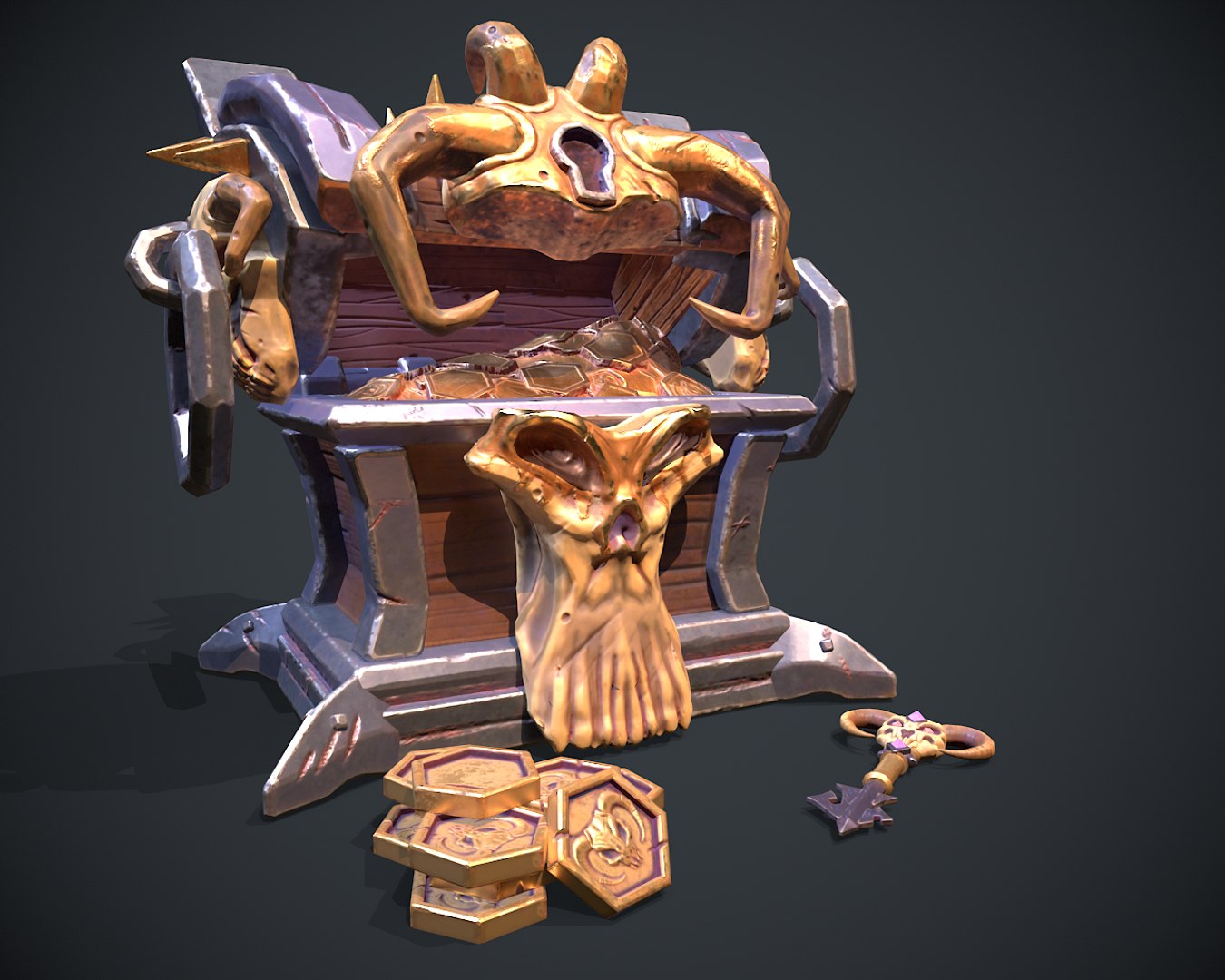 Stylized Demon Chest 3D Model - TurboSquid 2520154