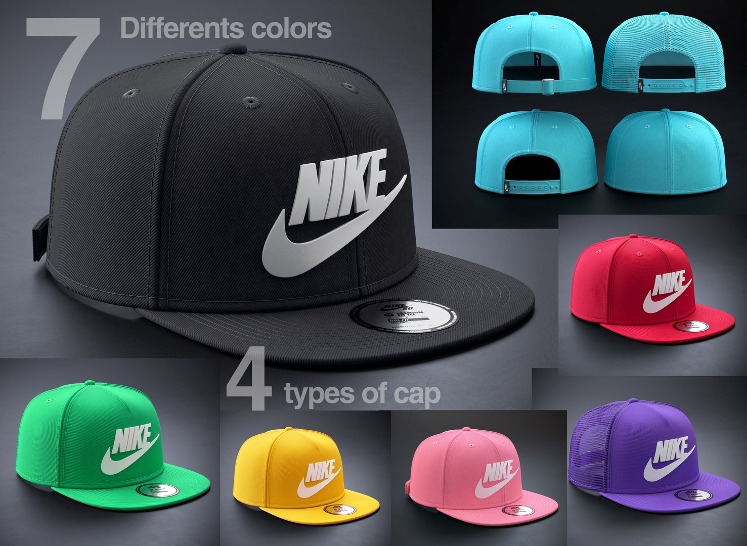 3D Snapback Cap - TurboSquid 2037777
