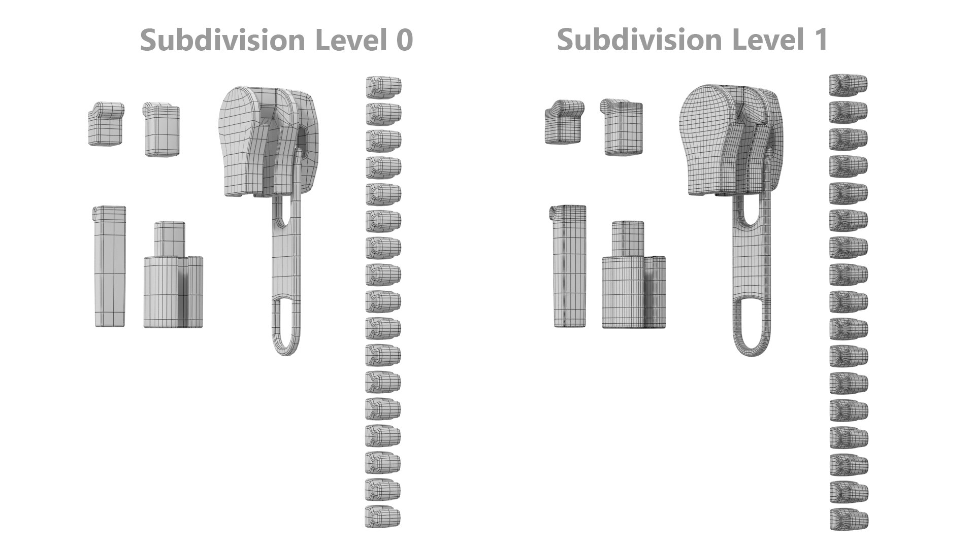 Zip Fastener For Outerwear With 5cm Teeth Rows Model - TurboSquid 2070293