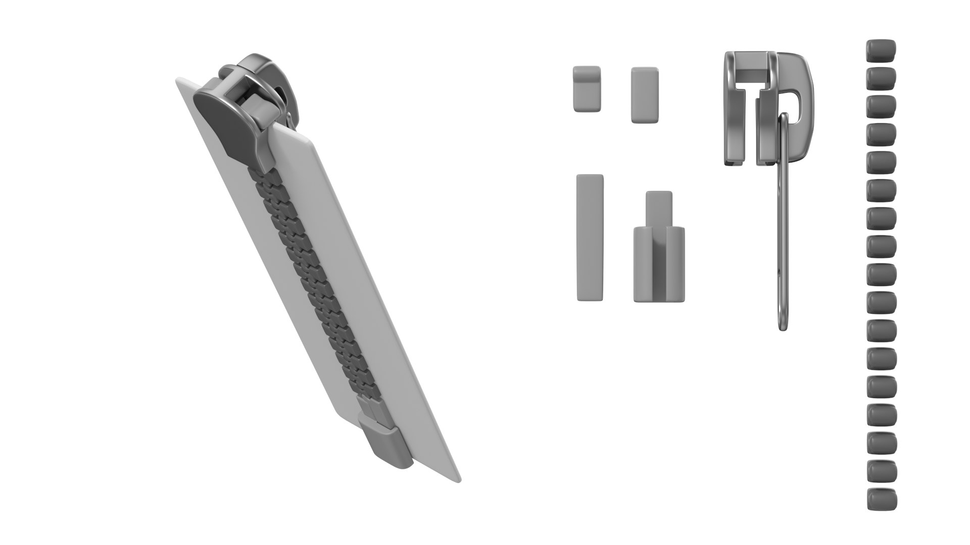 Zip Fastener For Outerwear With 5cm Teeth Rows Model - TurboSquid 2070293