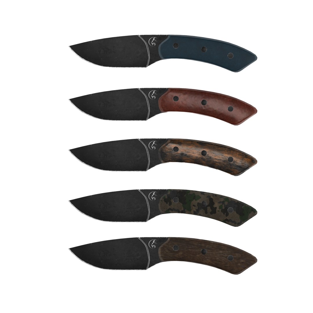 Survival Knife Pack - 5 Models - with 5 Handle Skins each 3D model ...
