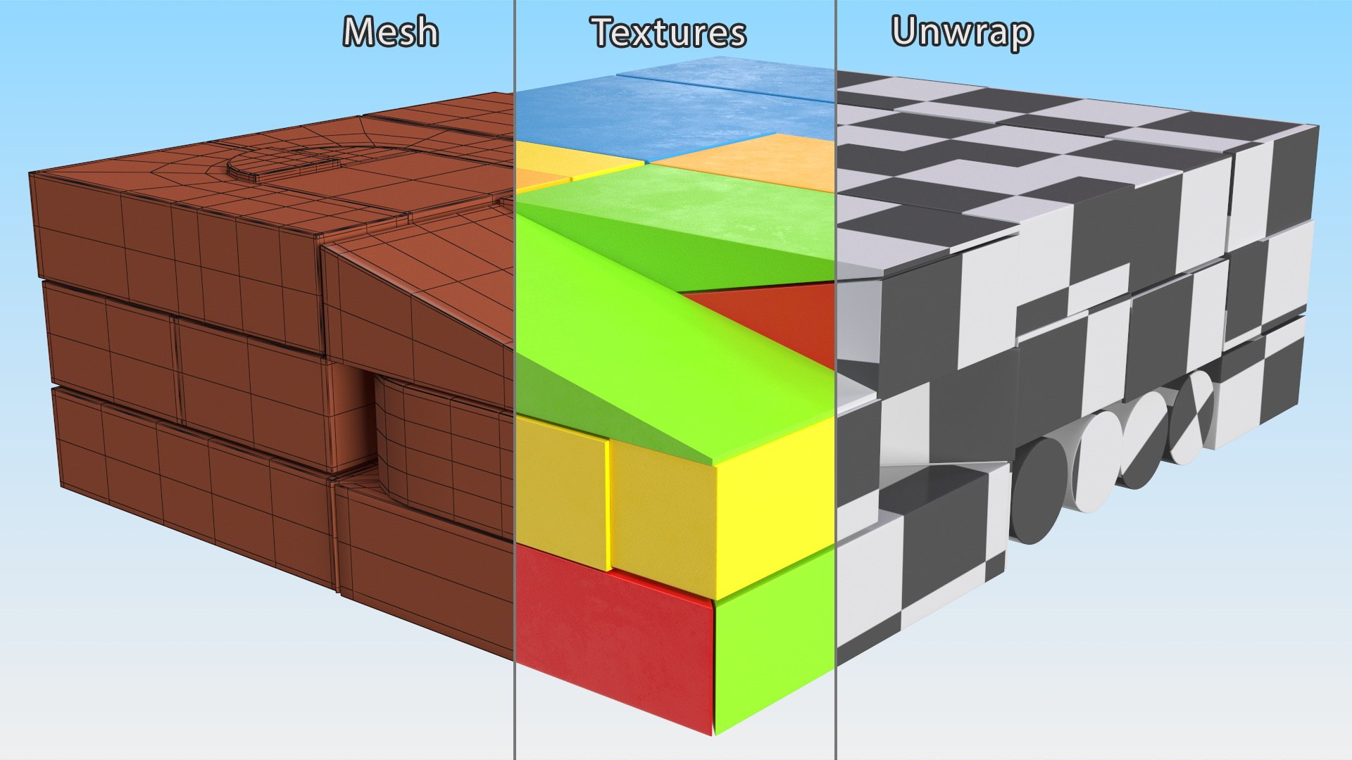 3D Wooden Constructor Colored Model - TurboSquid 2243479
