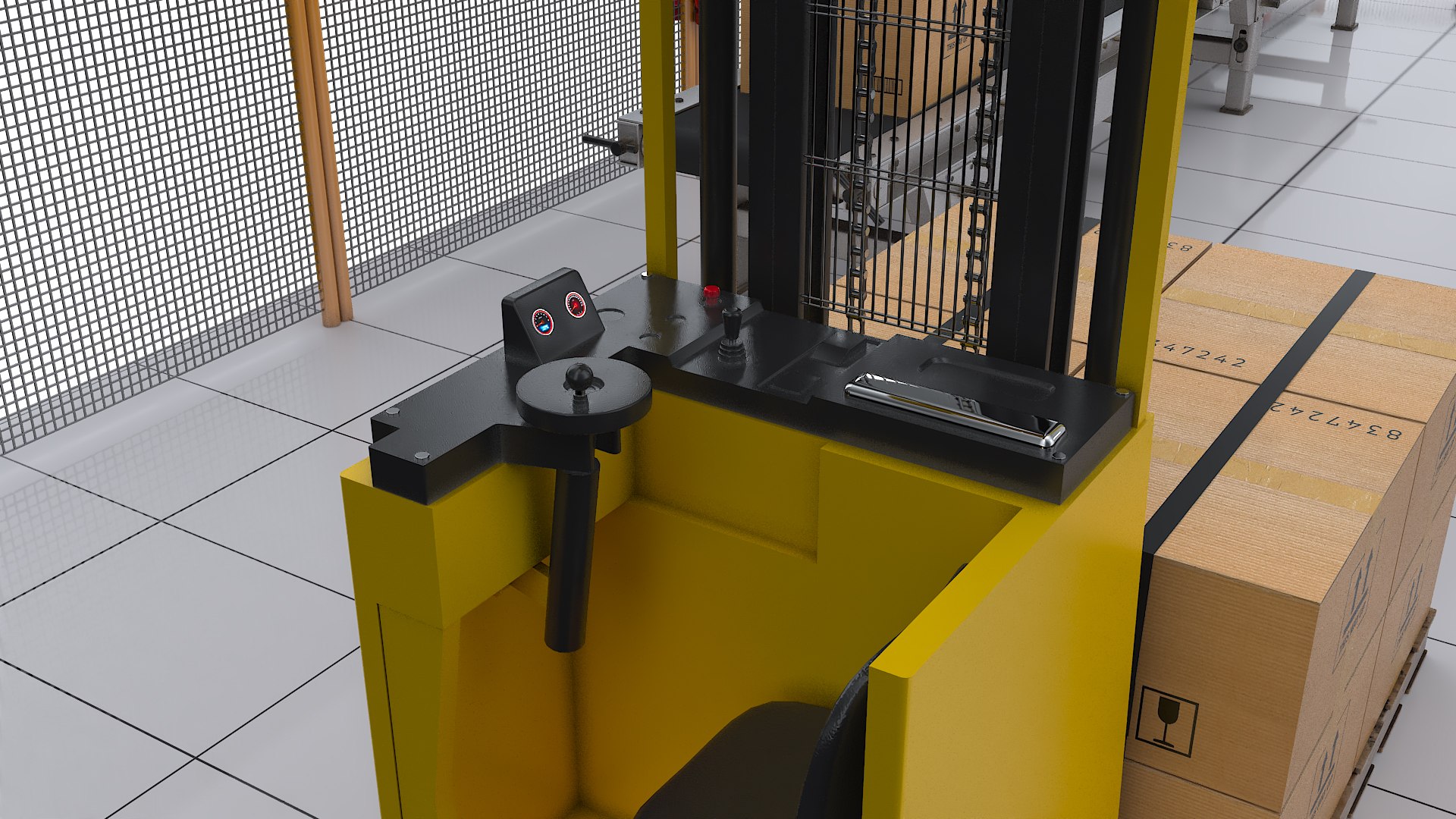 3D Palletizing Cell And Autonomous Forklift Model - TurboSquid 2347935