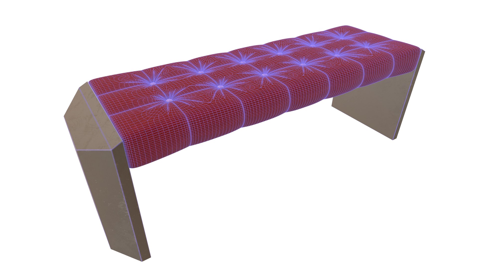 Modern Sofa Bench 3D Model AR VR Low-poly 3D model 3D model ...