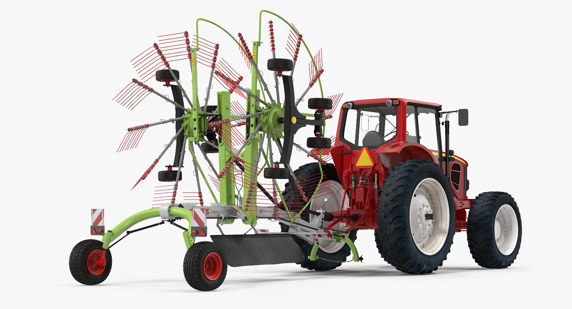 3D Model Tractor Twin Rotor Rake - TurboSquid 1332847