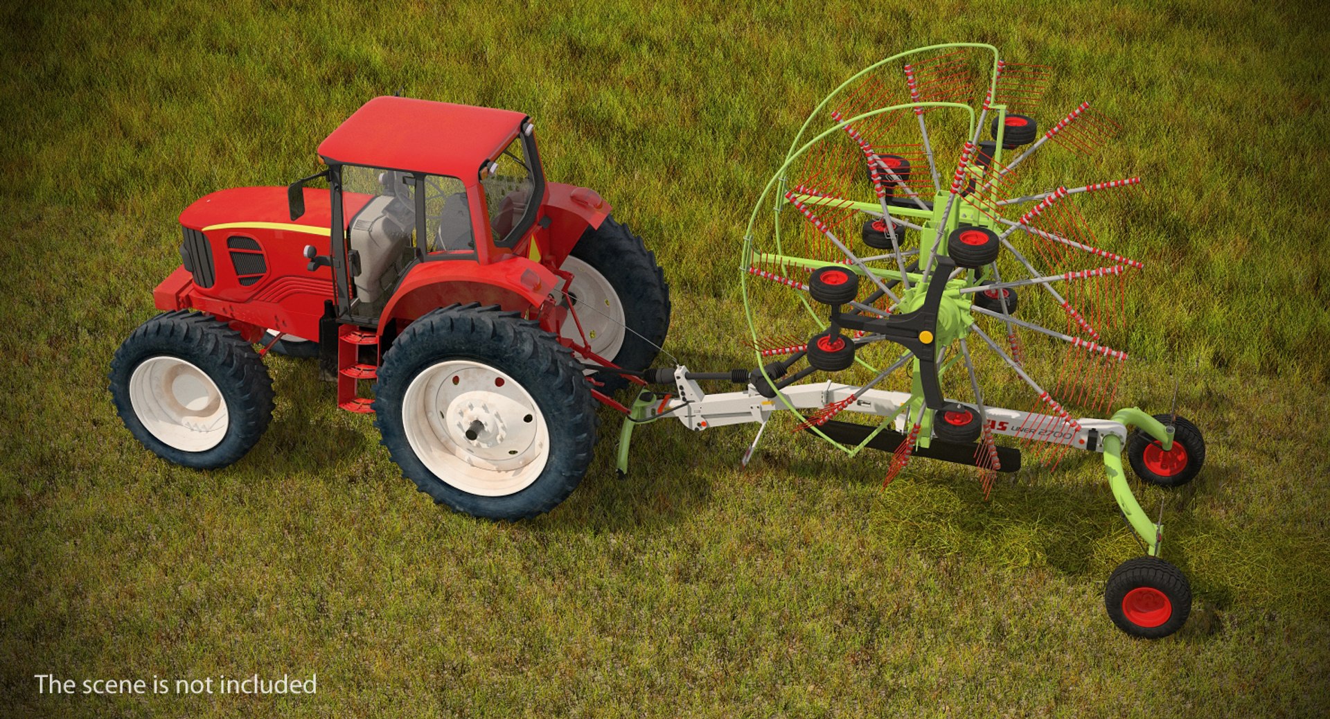 3D Model Tractor Twin Rotor Rake - TurboSquid 1332847