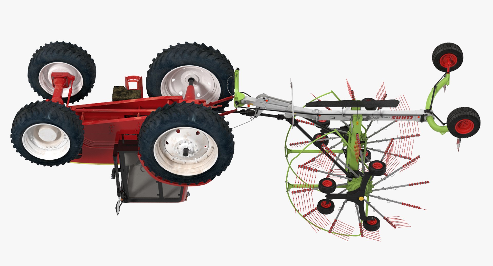 3D model tractor twin rotor rake - TurboSquid 1332847