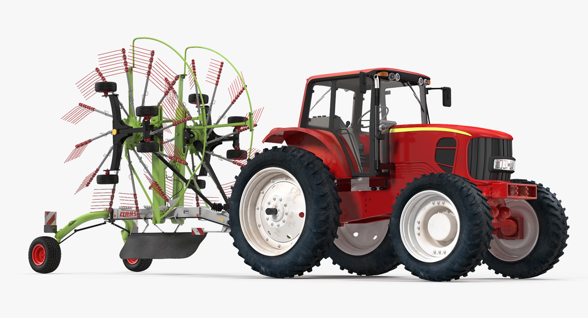 3D model tractor twin rotor rake - TurboSquid 1332847