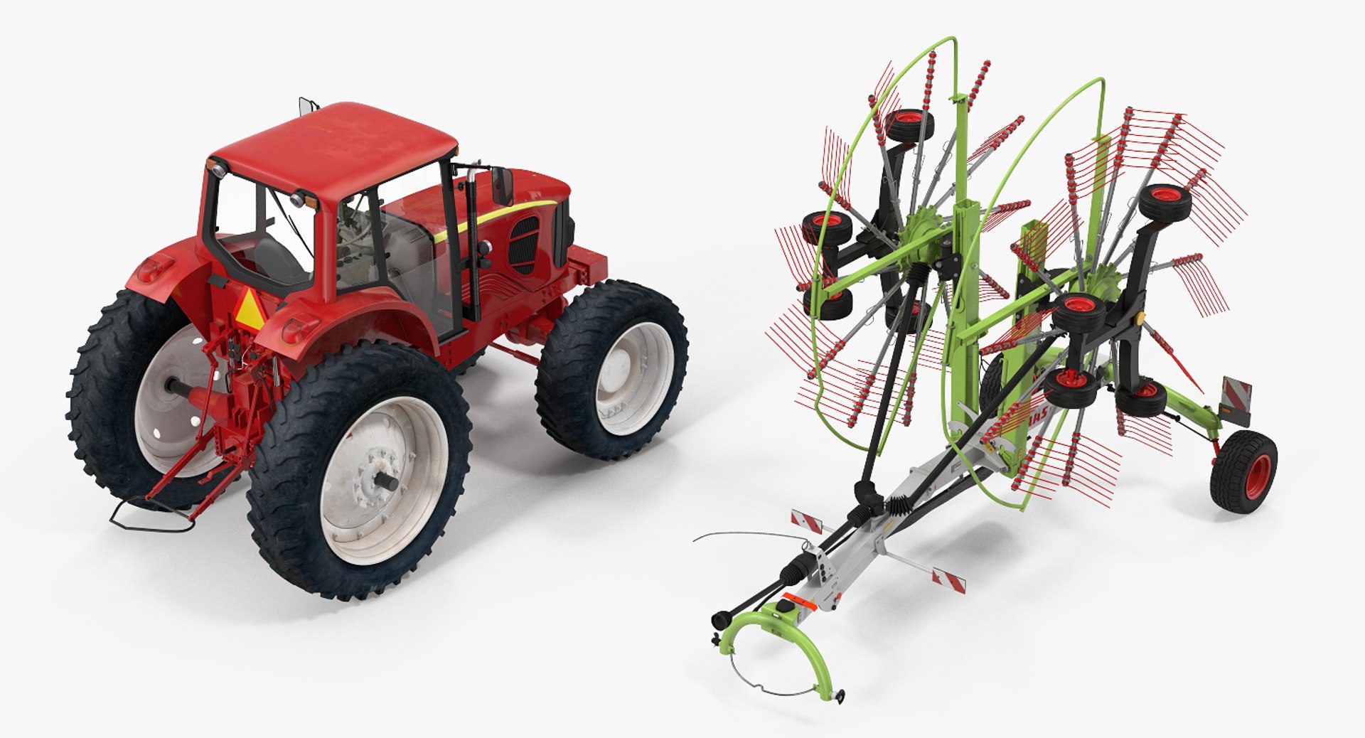 3D Model Tractor Twin Rotor Rake - TurboSquid 1332847