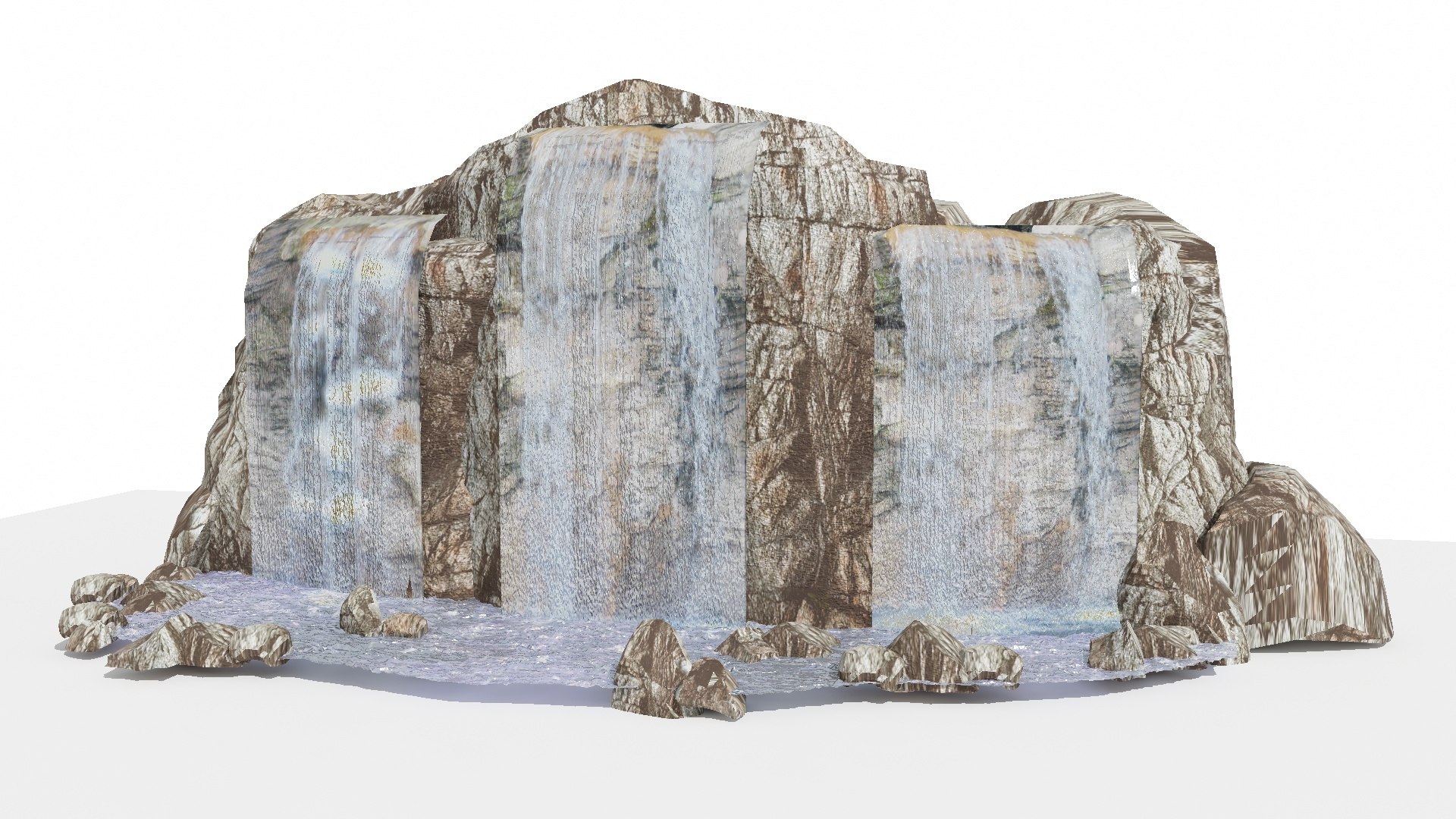 3d Model Stone Waterfall