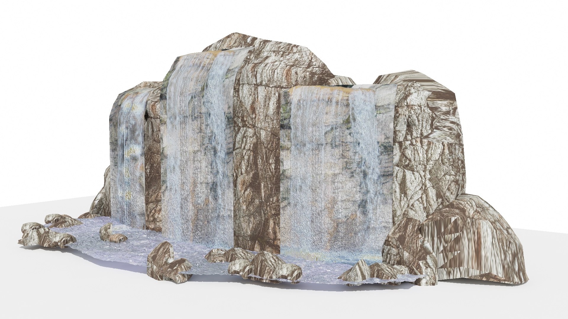 3d Model Stone Waterfall