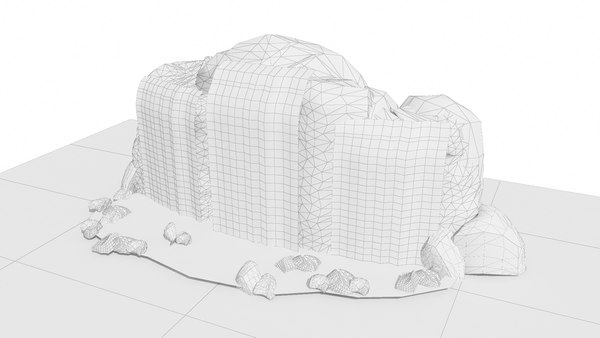 3d model stone waterfall
